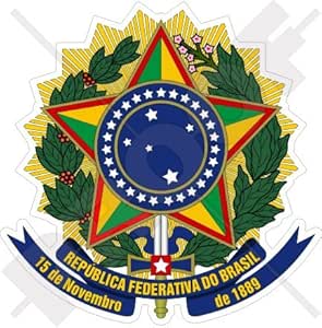 Amazon.com: BRAZIL Brazilian Coat of Arms Badge Crest Brasil 90mm (3.5 ...
