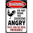 Amazon.com : Aluminum Warning Sign Beware Of Chicken Sign Chicken Coop ...