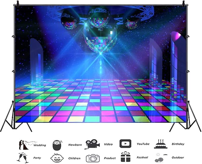 Amazon.com : Baocicco 5x3ft Disco Party Backdrop Disco Interior Scene ...