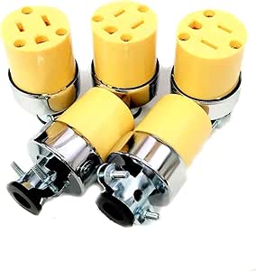 Amazon.com: 3 Prong Male Electrical End Plugs - Male Extension Cord ...