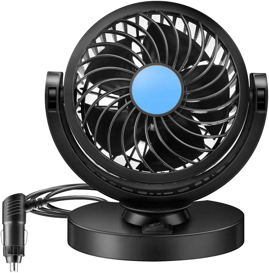 AAC Mini-elektrischer Ventilator, 12 V, 360 drehbar, stark, Auto ...