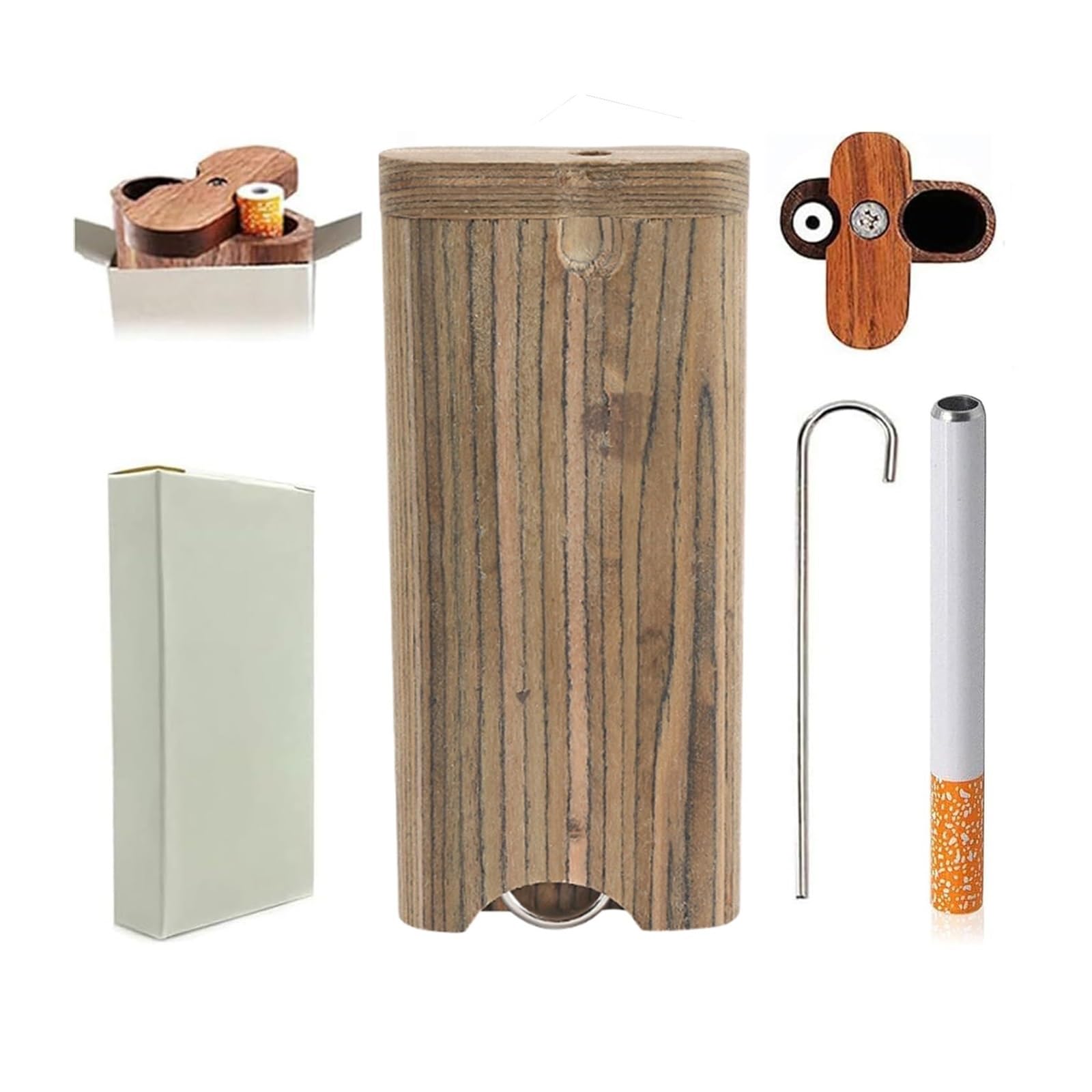 customty One Hitter Hitter Storage Box with Spinning Lid & Metal Poker ...