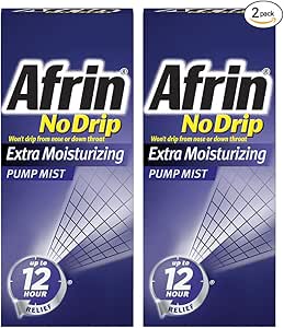 Amazon.com: Afrin No Drip Extra Moisturizing Pump Nasal Mist Twin Pack, Congestion Relief, 2 ct ...