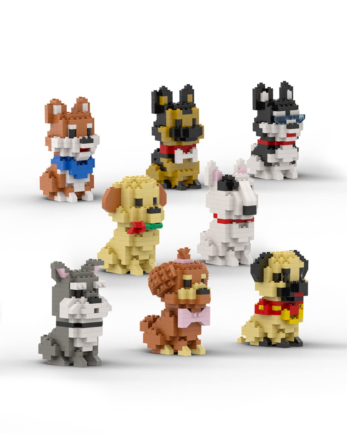 dOvOb Micro Mini Blocks 8 in 1 Dogs Set, 1616 Pieces Bricks, 3D Puzzle ...
