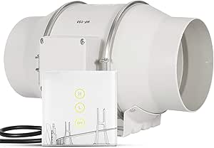 6'' HG POWER Inline Duct Fan Exhaust Extractor Fan HVAC Ventilation Fan with Wireless ...