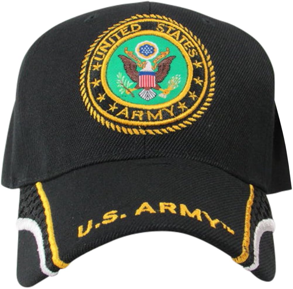 US Warriors, US Army With Mesh Accent On Visor Baseball Cap, Black, One ...