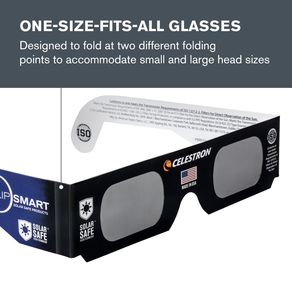 Celestron – EclipSmart Solar Shades Observing Kit – Meets ISO 12312-2: ...