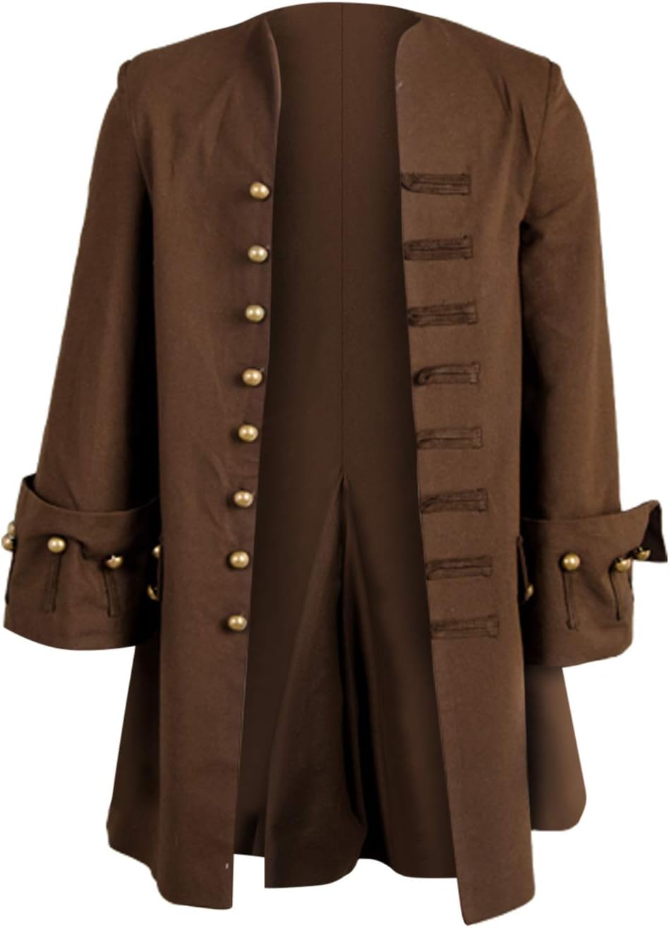 NEWSAIL Men's Medieval Pirate Jacket Steampunk Coat Captain Adult ...