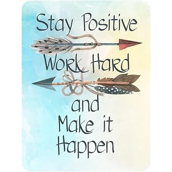 Amazon.com: Motivational Signs for Home & Office, 12 x 9 'Stay Positive ...