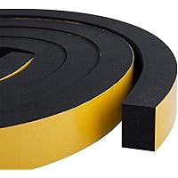 Amazon.com: Jucoan 49 Feet Weather Stripping Foam Insulation Tape, 1 Inch Wide x 1/2 Inch Thick ...