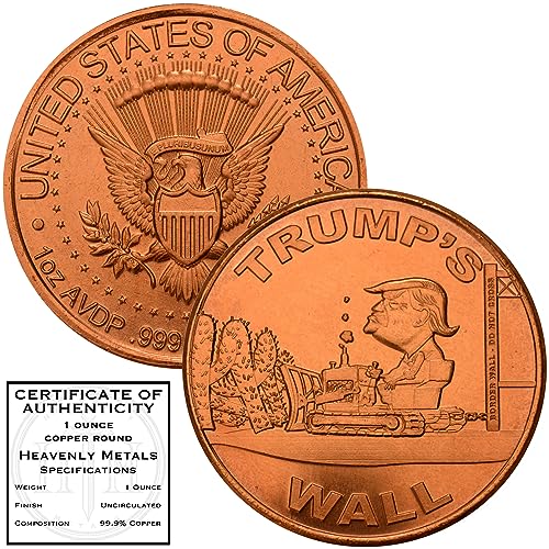 Donald Trump's Wall 1 oz Pure .999 Copper Round Challenge Coin in ...