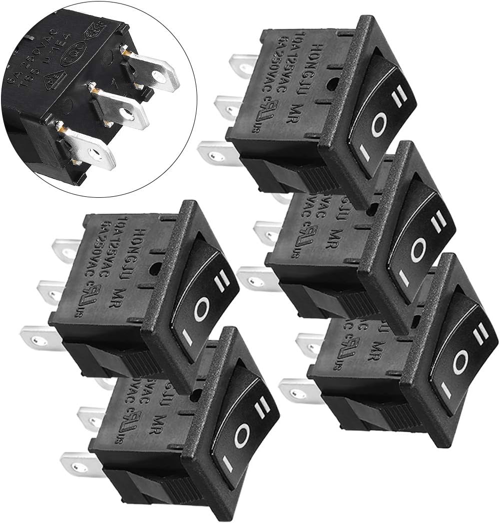 Amazon.com: Aexit AC 250V Switches 6A 125V 10A SPDT ON-Off-ON 3 ...