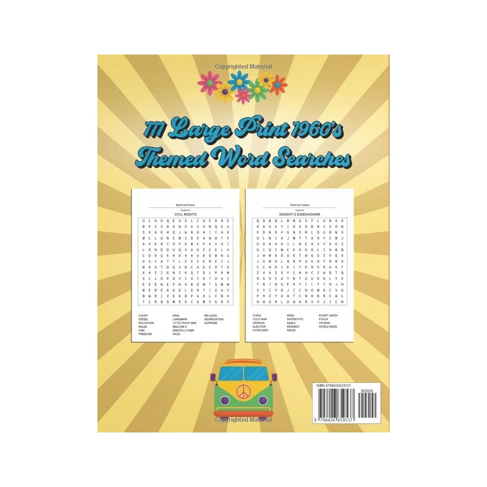 Buy 1960s Word Search Large Print: 111 Wordsearch Puzzles for Seniors ...