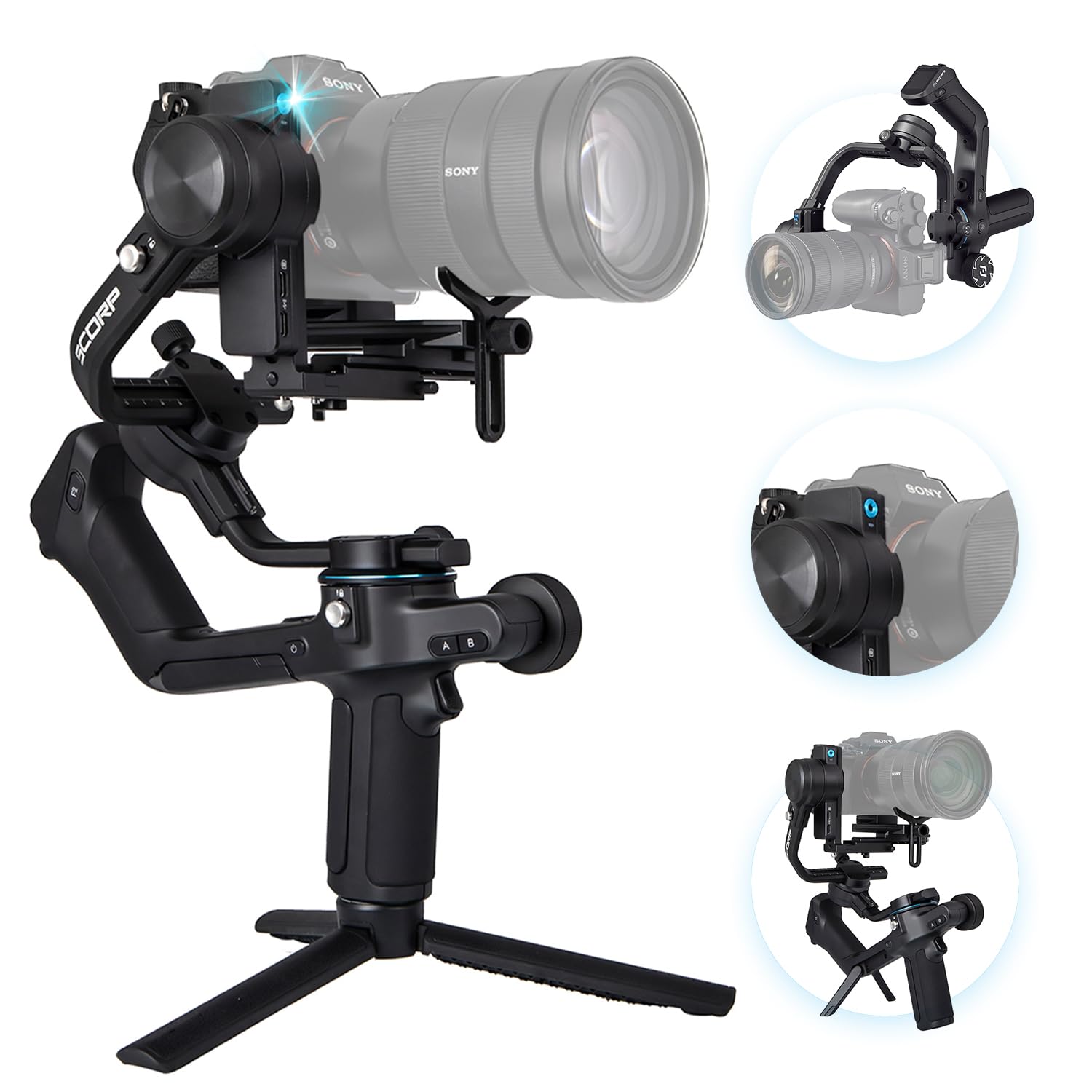 FeiyuTech SCORP 2[Official]Camera Stabilizer, Built-in AI Tracker,3 ...