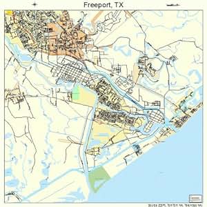 Amazon.com: Large Street & Road Map of Freeport, Texas TX - Printed ...
