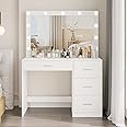 Amazon.com: Irontar Makeup Vanity Table, Makeup Table with Large Mirror ...