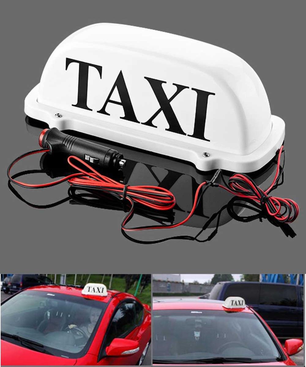 Taxi Top Light/New LED Head Roof Taxi Sign 12V with Magnetic Base White ...