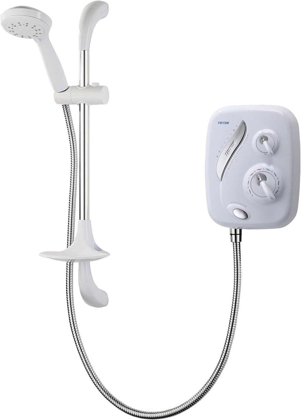 Triton AS2000XT Thermostatic Power Shower White Chrome Aqua Sensation ...