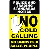 Stop Cold Calling Door Sticker - No Cold Callers - No Religious Groups ...