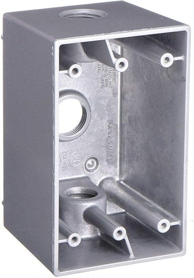 Bell 5385-0 2-5/8" Deep Weatherproof Electrical Box with (1) Gang, (3 ...