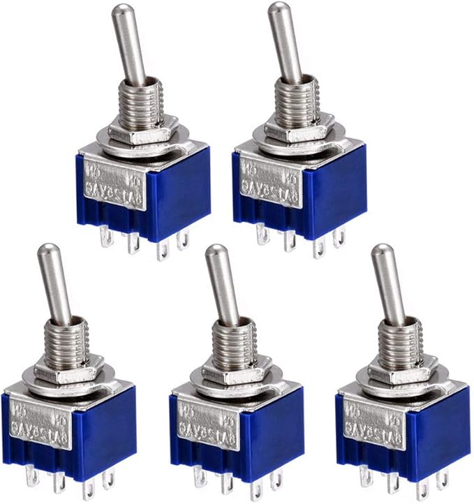 Interruptor de palanca SENRISE - 10 piezas 6A 125VAC 6 pines 2 posiciones ON-ON DPDT cierre mini ...