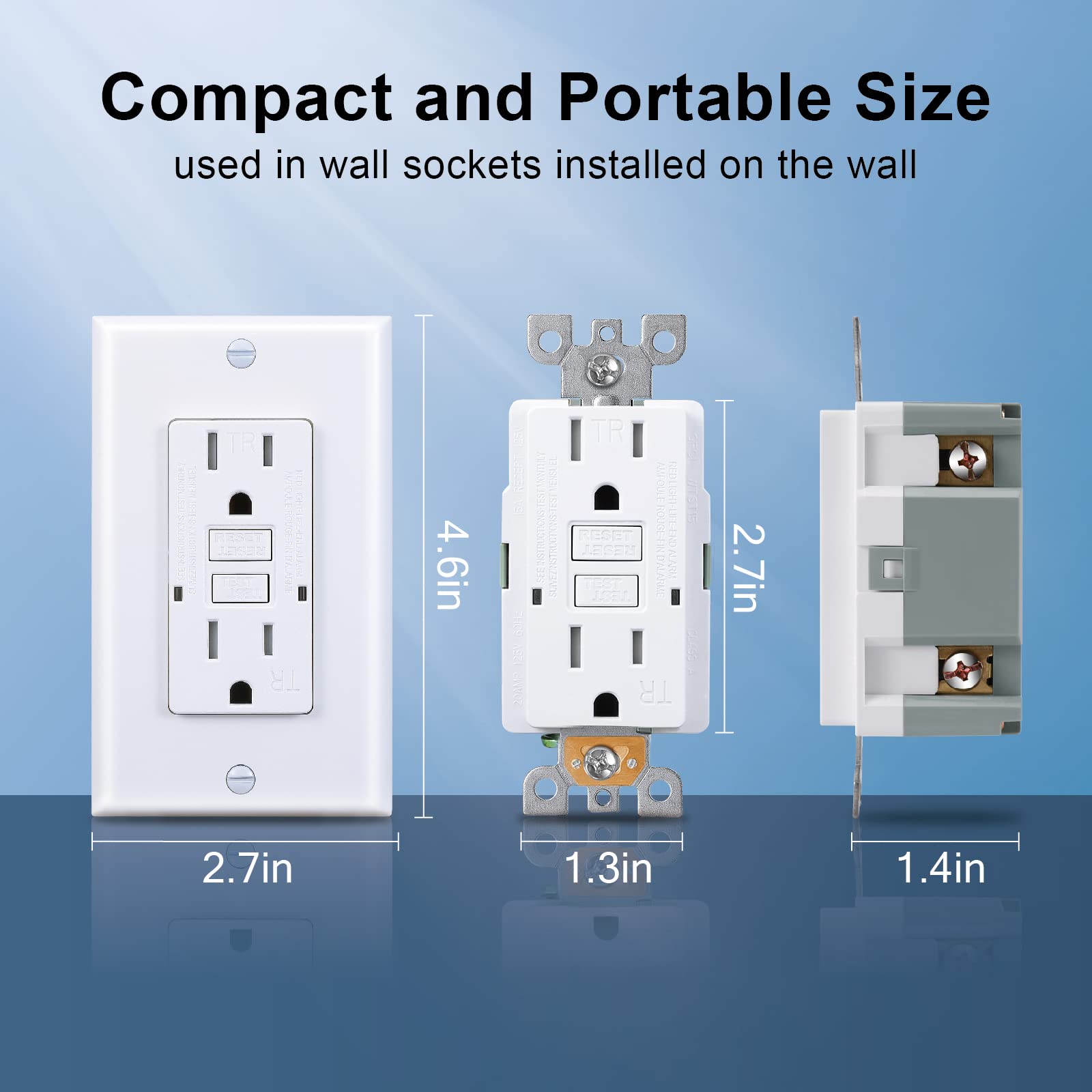 Mua 3GRACE 15 Amp GFCI Outlet, Tamper-Resistant GFI Receptacle with LED ...