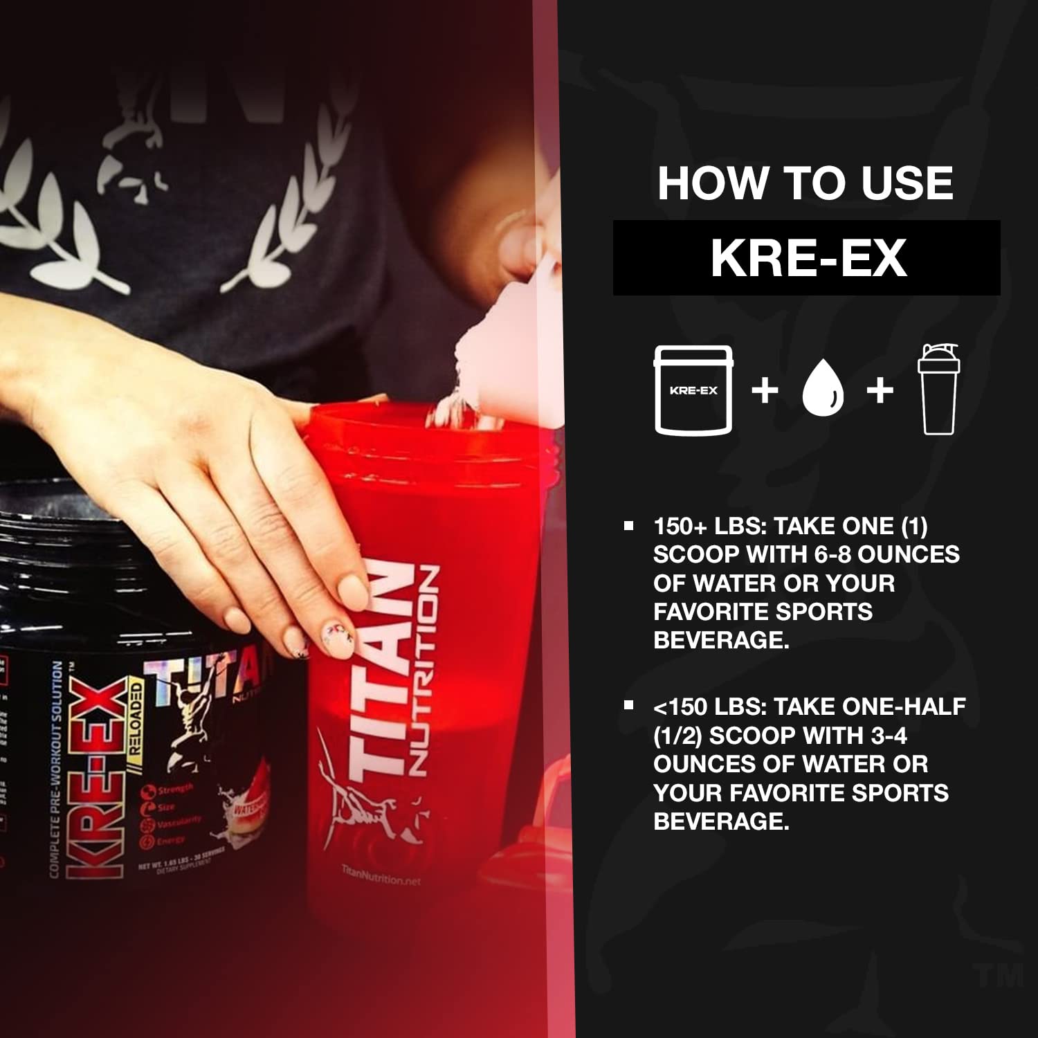 Mua Titan Nutrition KRE-EX Pre Workout Powder, 30 Servings - Creatine ...