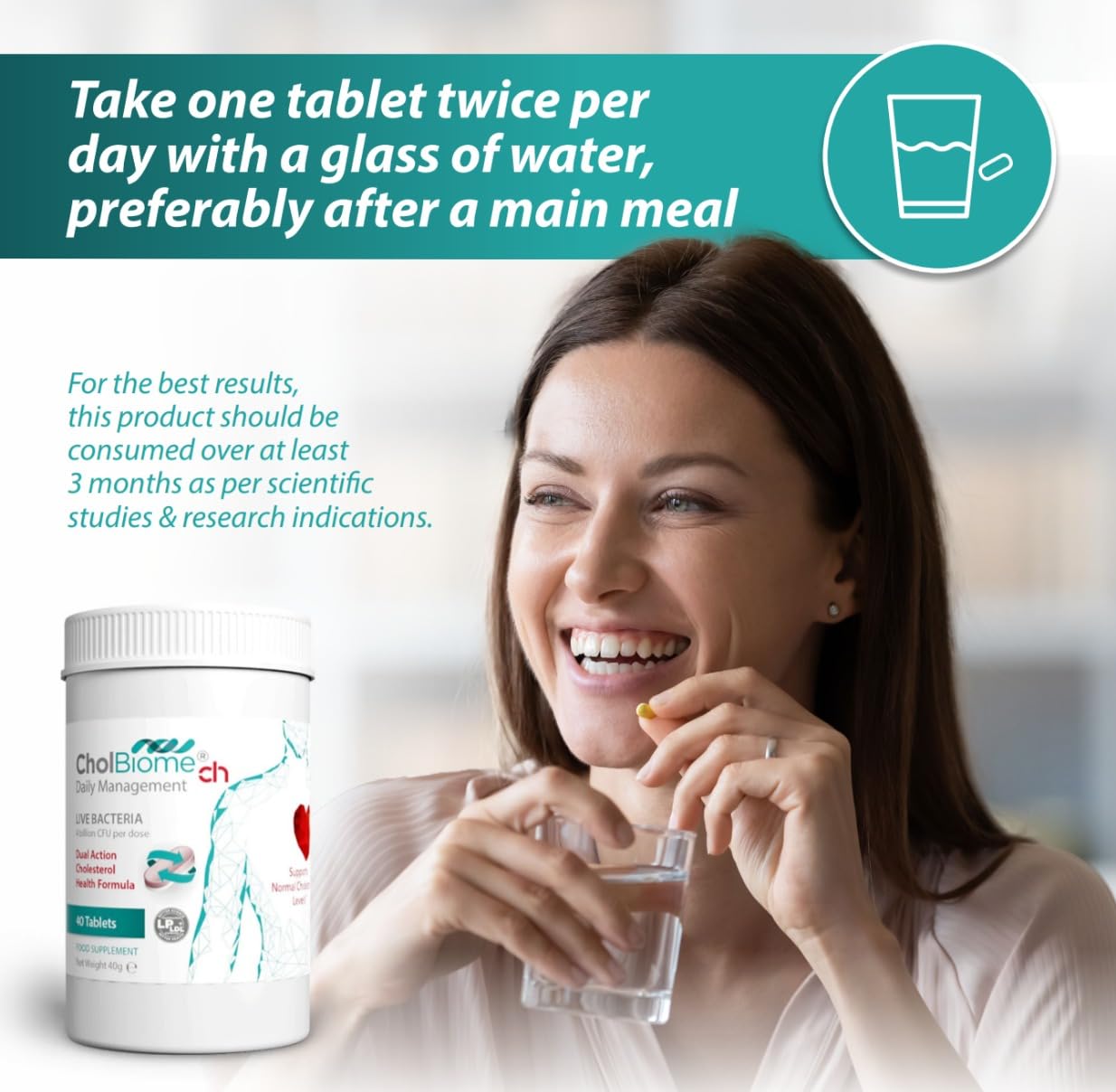 Mua Cholbiome CH Probiotic Supplement for High Cholesterol - 40 Tablets ...