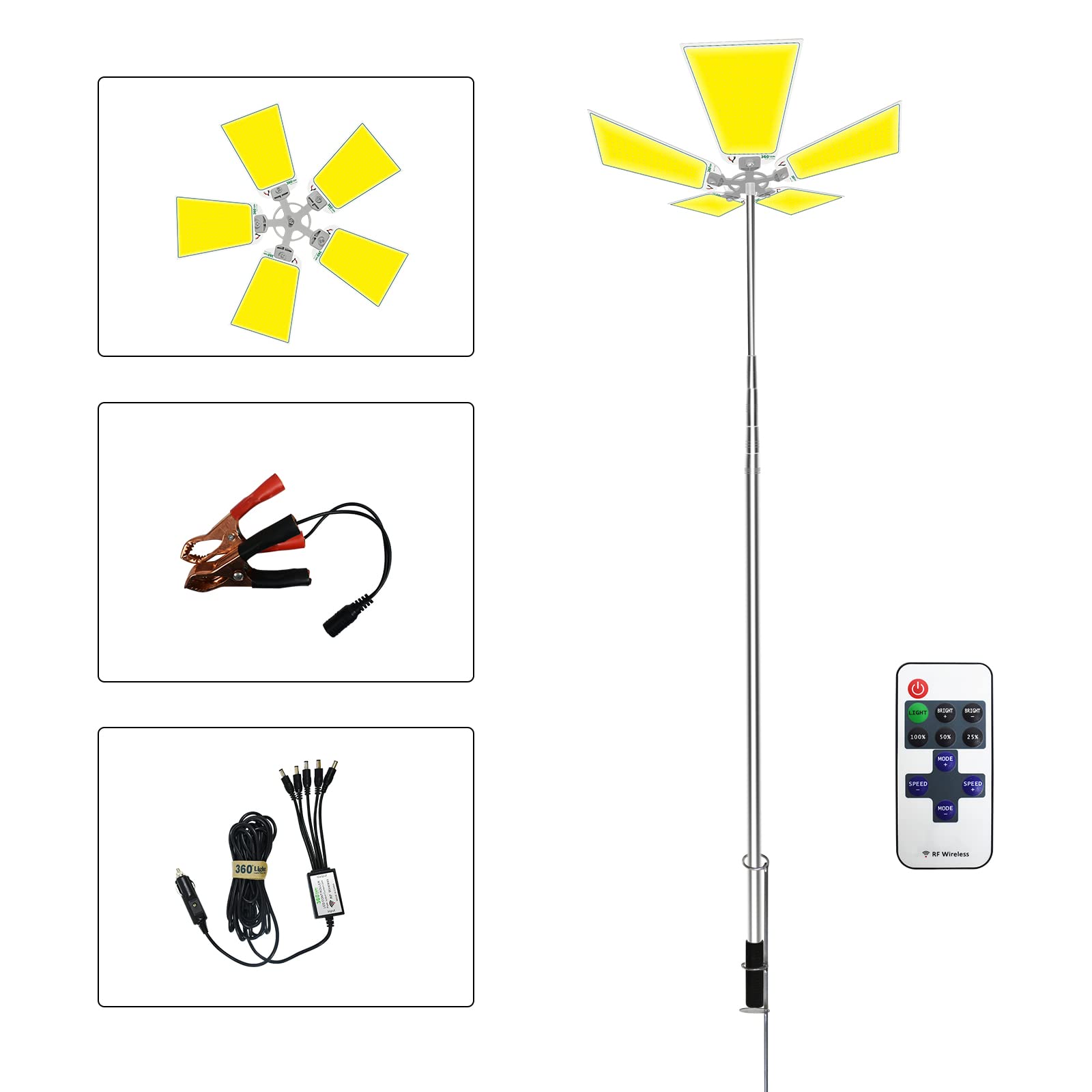 Conpex 25000lm Led Camping Lights, Camping Telescoping Led, Portable ...