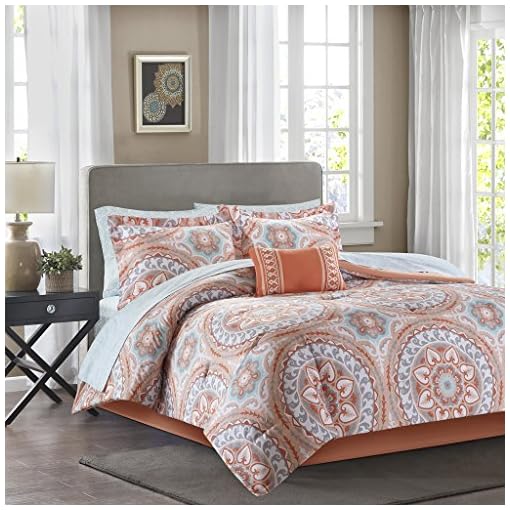 Coral Damask Sheets