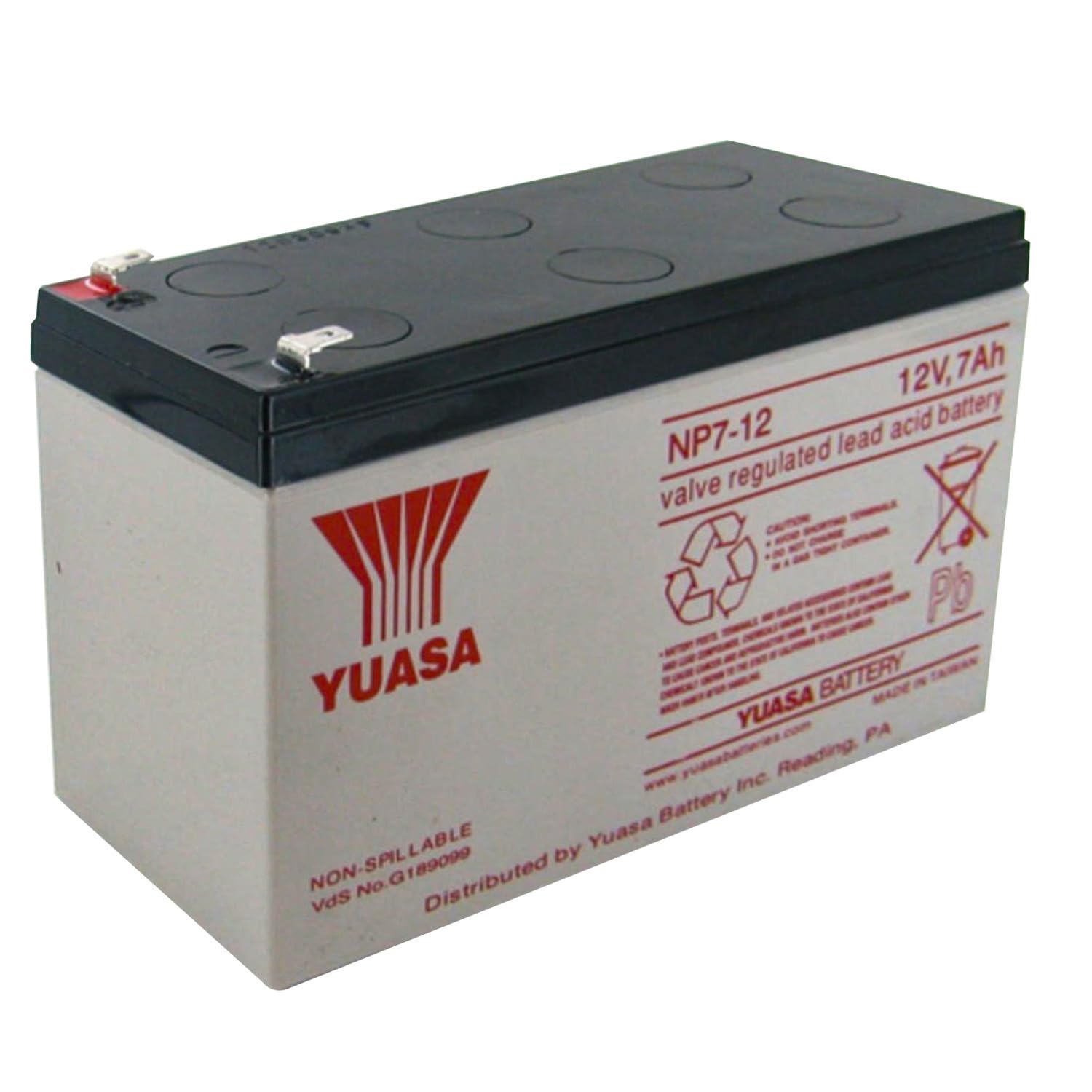 Yuasa Genesis NP7-12 12V/7Ah SLA Battery with F2 Terminal for sale ...