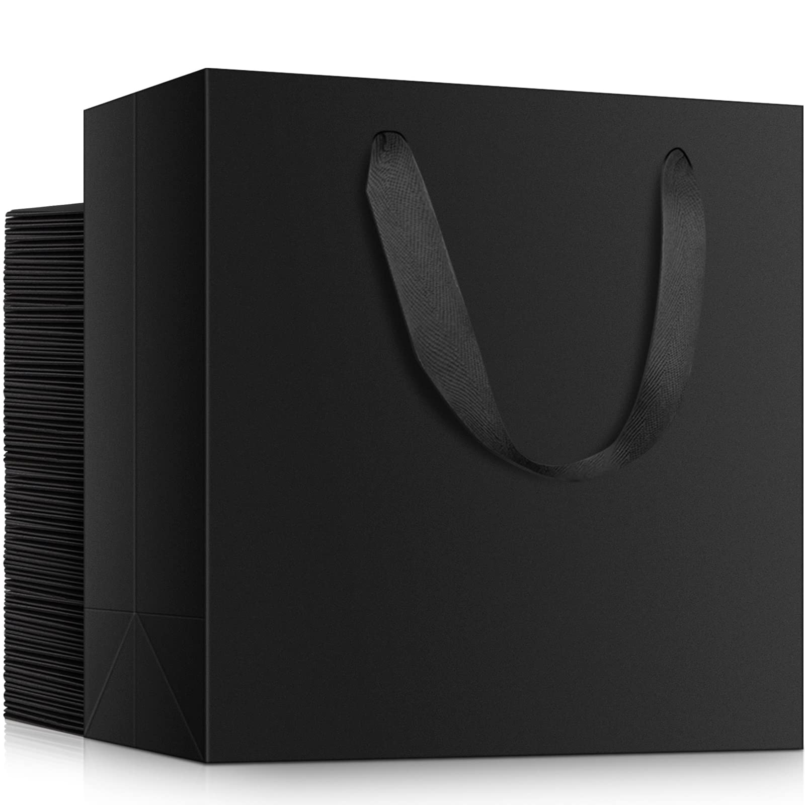 EUSOAR Large Gift Wrap Bags Bulk, 50 Pack 12.5x4.5x11 inches Black ...
