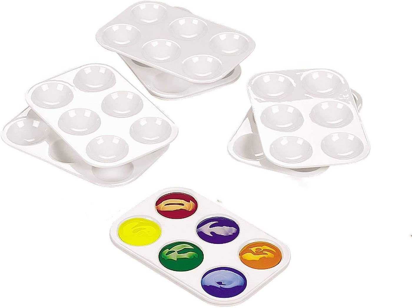 Chiloskit 12 paletas rectangulares de plástico 6 pozos paleta de ...