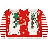Ladies Mens Mr & Mrs Elf, Naughty & Nice Twin Christmas Jumper (Red ...