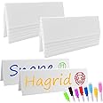 Amazon.com : 12 Sets Reusable Dry Erase Name Tent Cards with Colorful ...