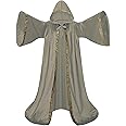 Amazon.com: Velvet Wizard Robe with Hooded and Sleeves, Halloween ...