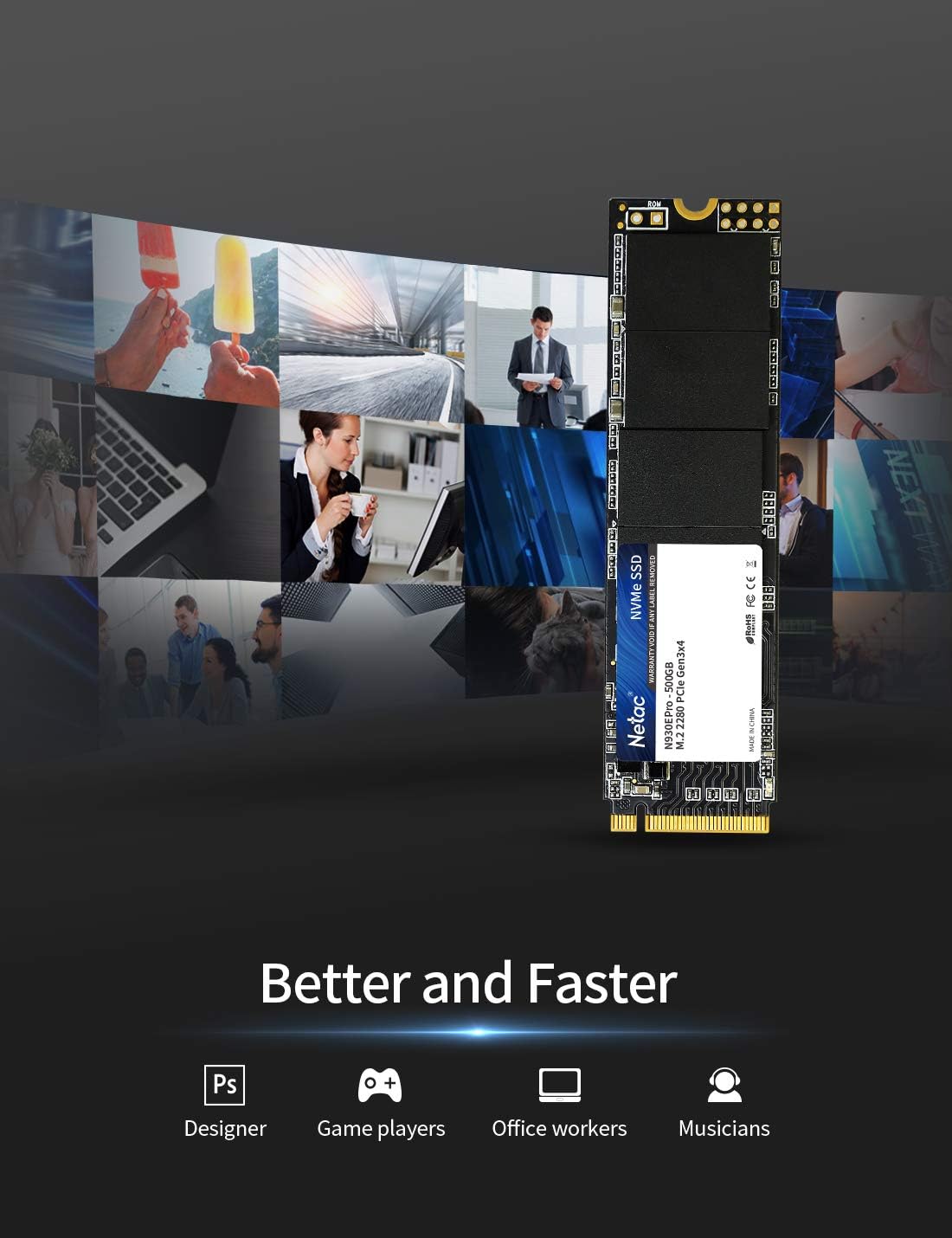 Netac NVMe SSD 500GB 512GB PCIe Gen3x4 NVMe M.2 2280mm Internal Solid ...