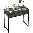 Amazon.com: WOHOMO Small Computer Desk with Drawers, 31.5 Inch Black ...