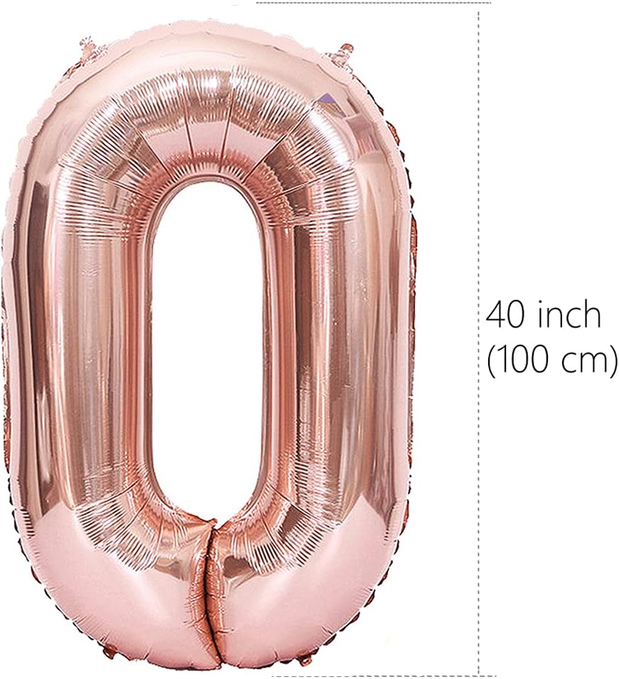 Aabellay Large Foil Mylar Balloons 40 Inch Rose Gold Number Balloons Giant Jumbo Birthday ...