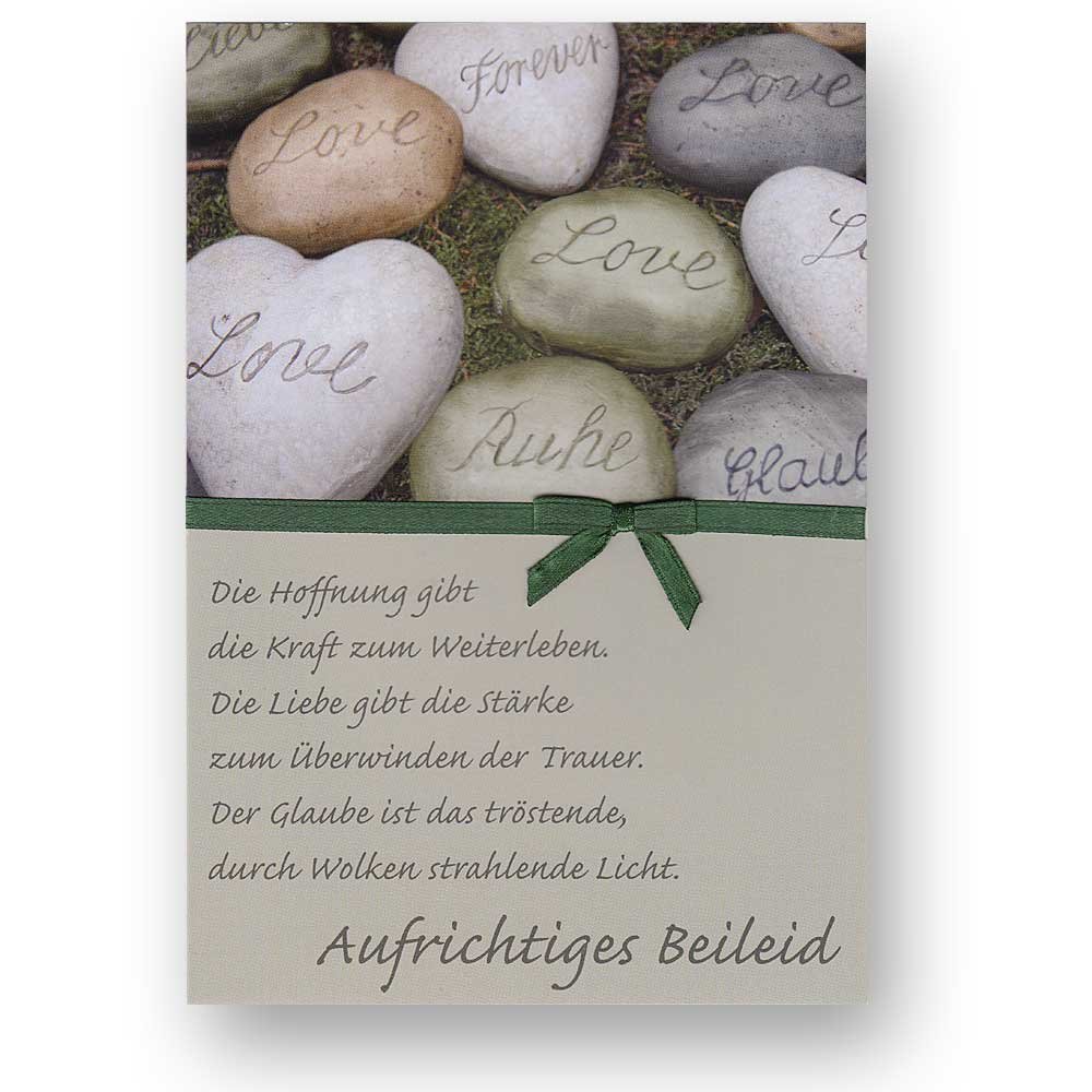 Trauerkarte Beileidskarte zum Kondolieren mit weißen Briefumschlag ...