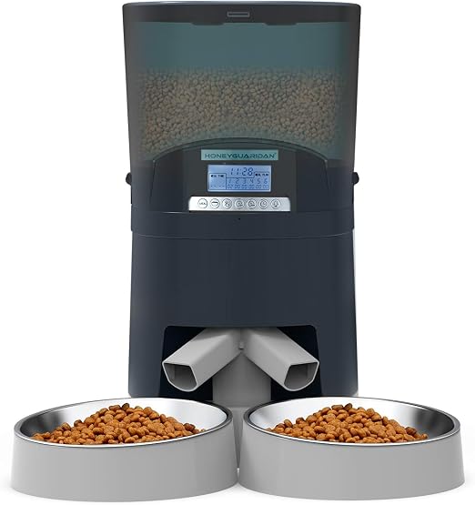 HoneyGuaridan Automatic Cat Feeder 7L Pet Feeder For Two Animals Cats HoneyGuaridan Automatic Cat Feeder 7L Pet Feeder For Two Animals Cats