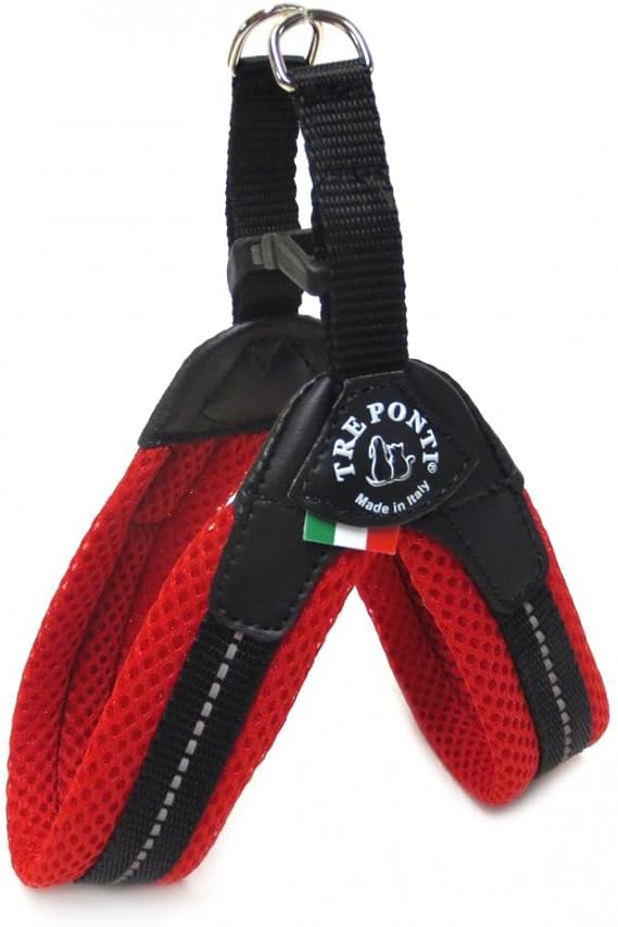 Tre Ponti Fibbia Small Dog Mesh Harness, 3 cm, Red: Amazon.co.uk: Pet ...