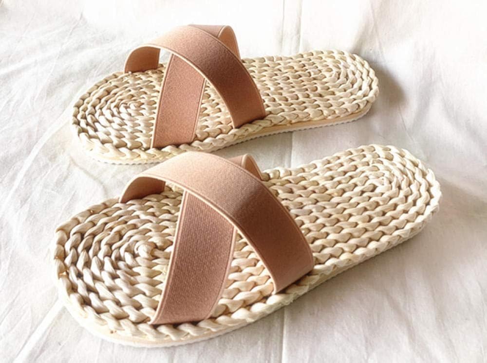 Chanclas Zapatos Slide,Chanclas Hombres Mujeres,Sandalias Paja Tejidas ...