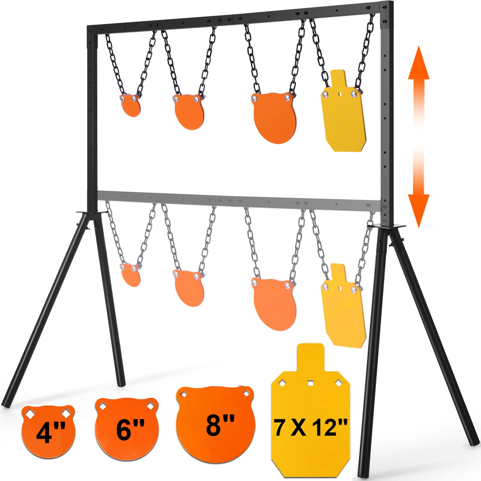 GADFISH Steel Target Stand System, 63 Inch Adjustable Height AR500 ...