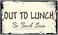 Amazon.com : Out to Lunch Be Back Soon Novelty Funny Sign Vinyl Sticker ...