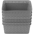 Amazon.com: Neadas Plastic Woven Storage Baskets, Rectangle Basket ...