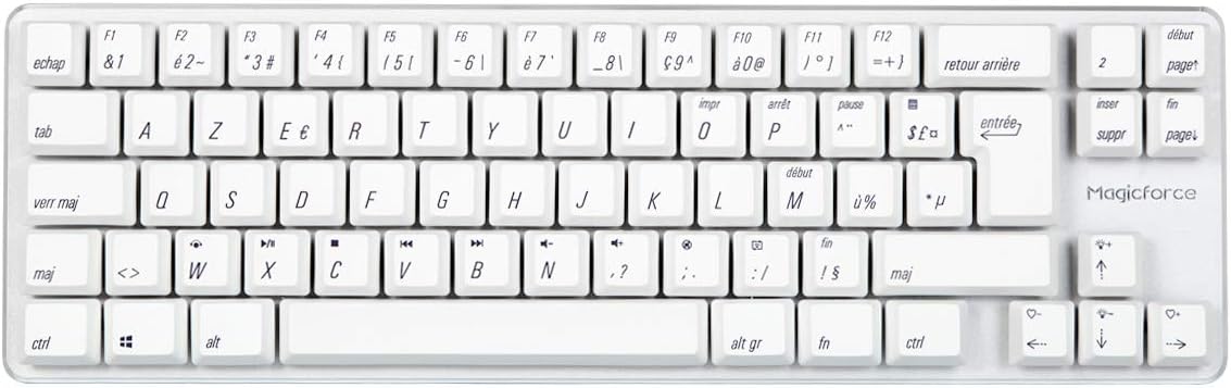 Qisan Wired Mechanical Gaming Keyboard PBT Keycaps 69 Keys Gateron Blue ...