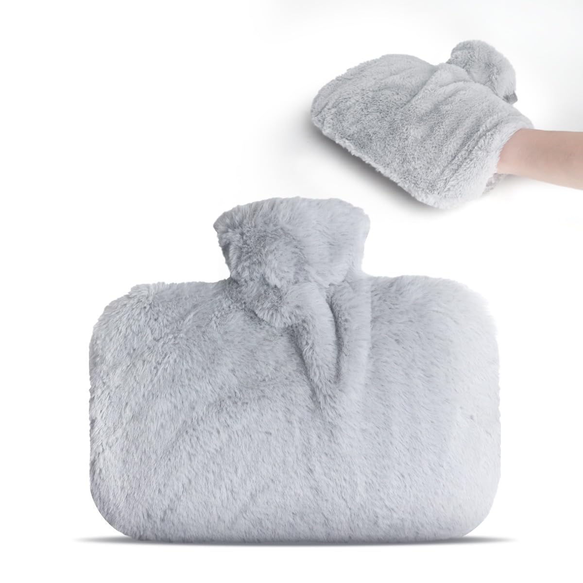 Comfheat Hot Water Bottle with Soft Cover, 1000ML Rubber Hot Water Bag ...