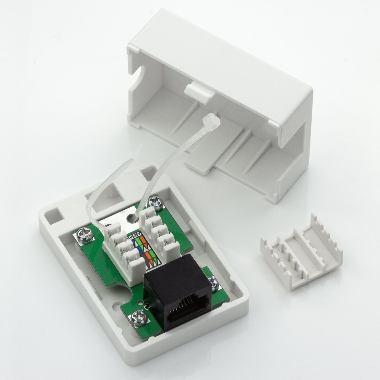 deleyCON 1x Cat 6 Superficie RJ45 1x Puertos Conector de Red Blindados ...