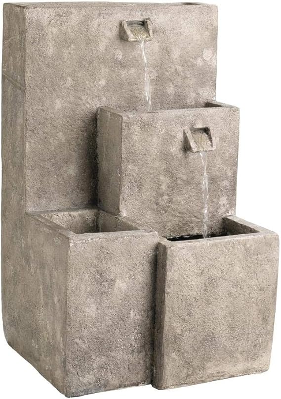 Kaemingk Three Tier Planter Fountain Water Feature for Garden ...